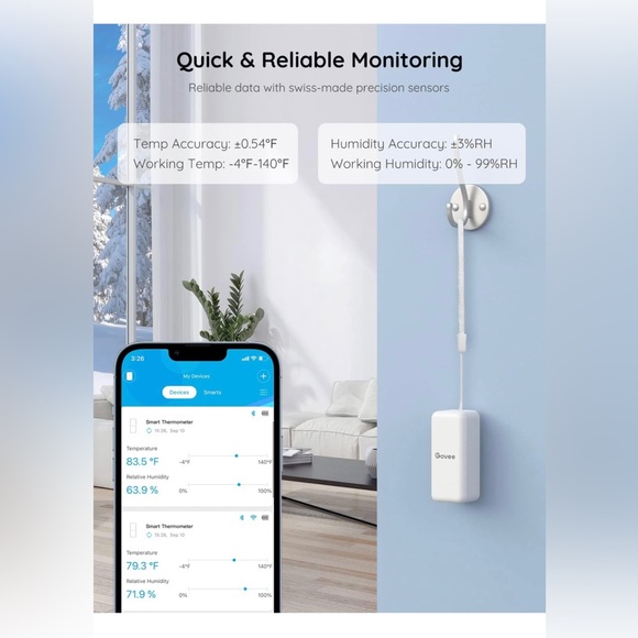 Govee | Other | Govee Wifi Hygrometer Thermometer Sensor 3 Pack Smart ...